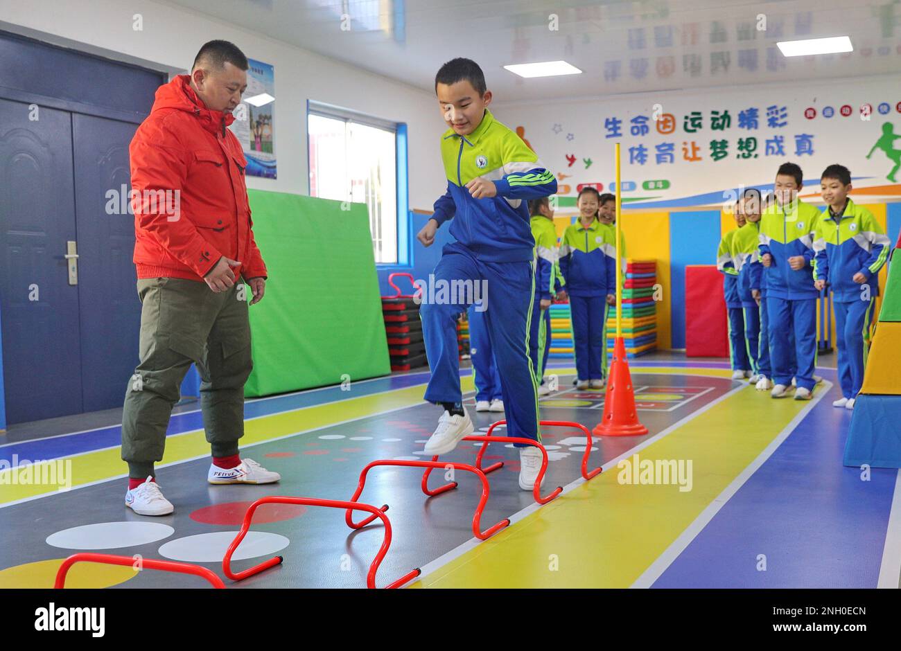 QINHUANGDAO, CHINA - FEBRUARY 20, 2023 - A teacher leads students ... QINHUANGDAO, CHINA - FEBRUARY 20, 2023 - A teacher leads students ...