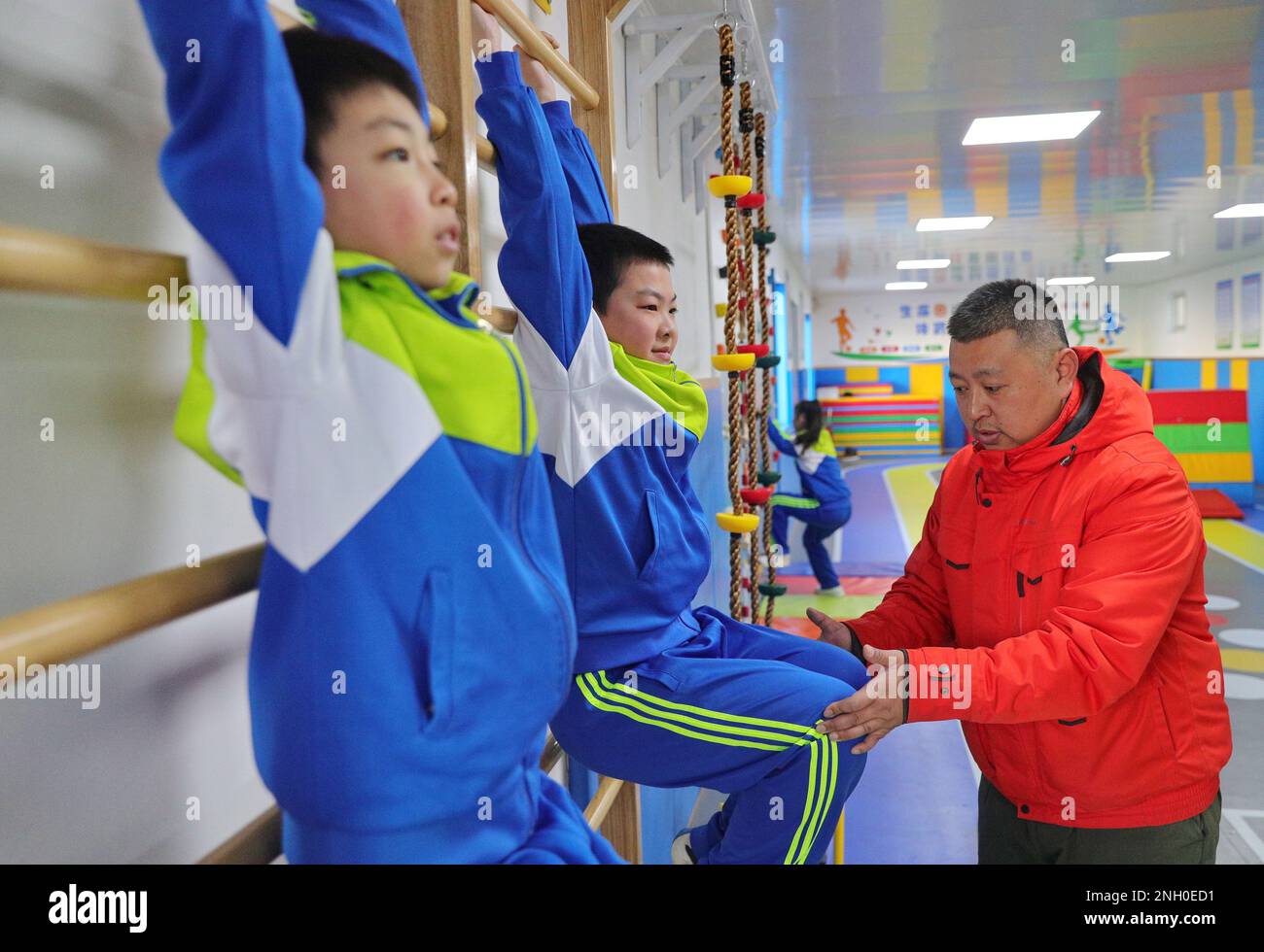 QINHUANGDAO, CHINA - FEBRUARY 20, 2023 - A teacher leads students ... QINHUANGDAO, CHINA - FEBRUARY 20, 2023 - A teacher leads students ...