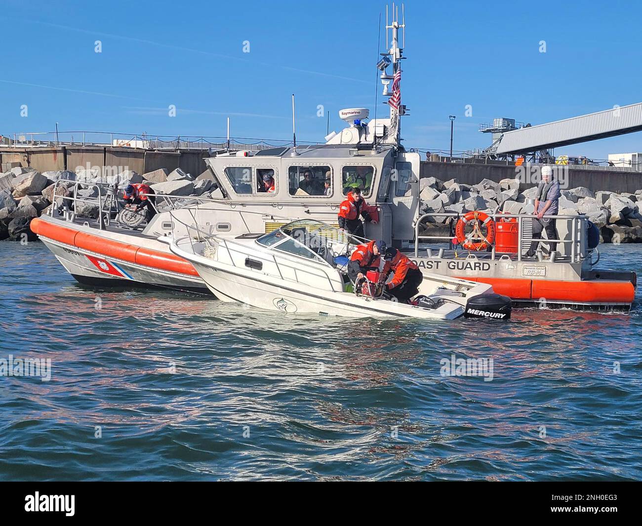 Coast Guard Station Little Creek is dewatering a 22-foot recreational ...