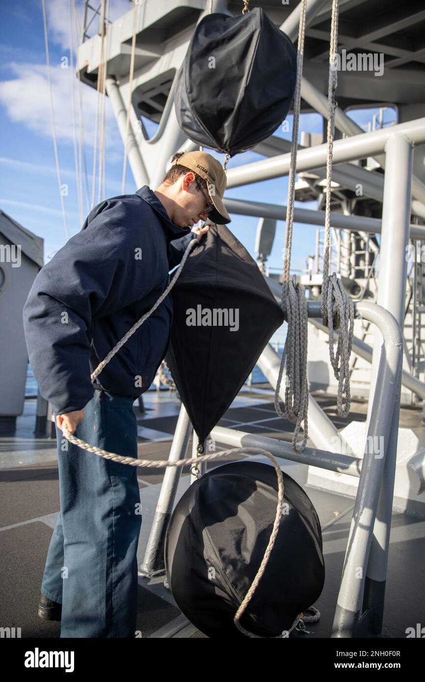 221204-N-OM737-2193 ATLANTIC OCEAN (Dec. 4, 2022) Quartermaster Seaman ...