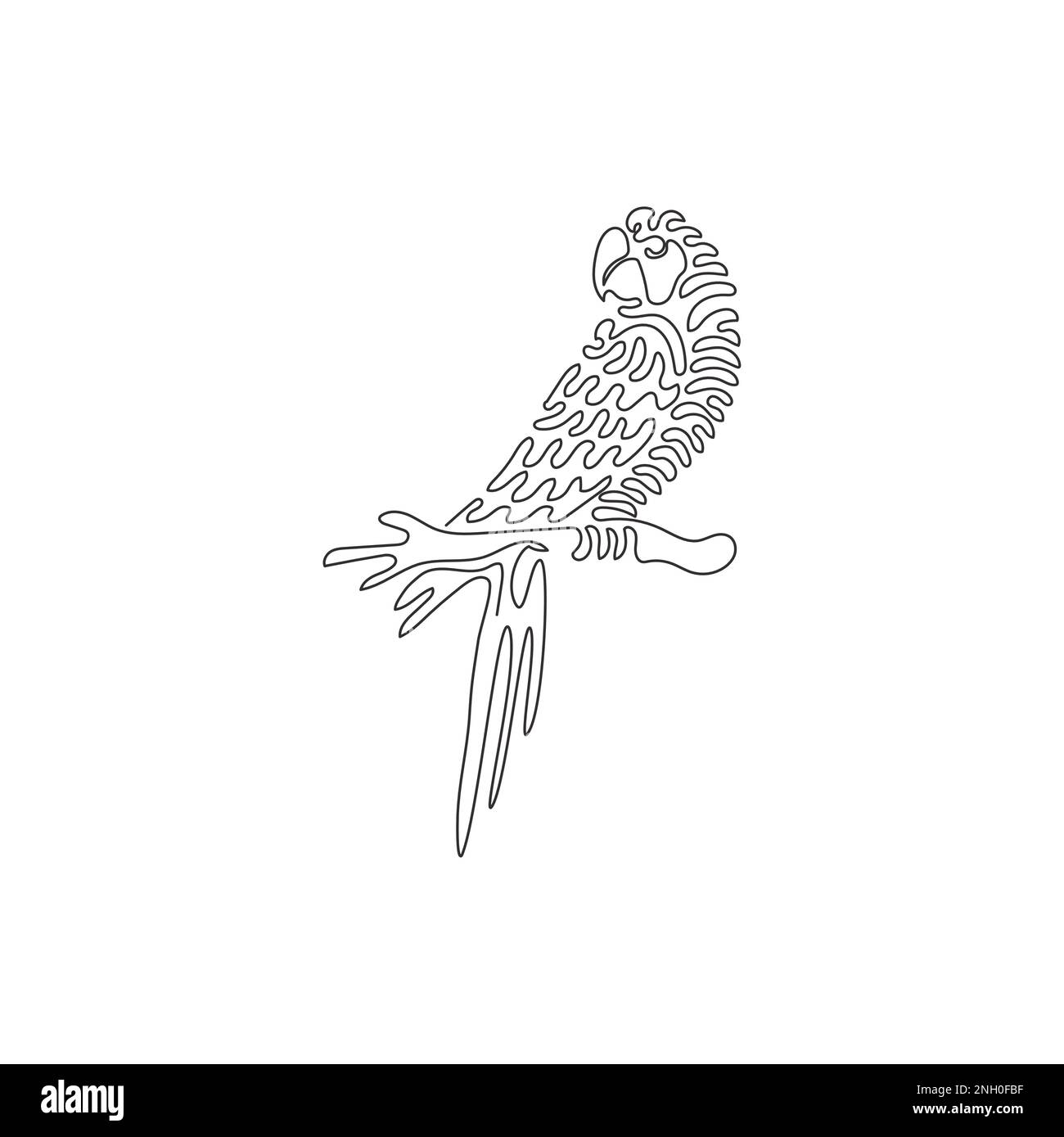 Continuous Curve One Line Drawing Of Adorable Parrot Has Curved Bills Abstract Art Single Line