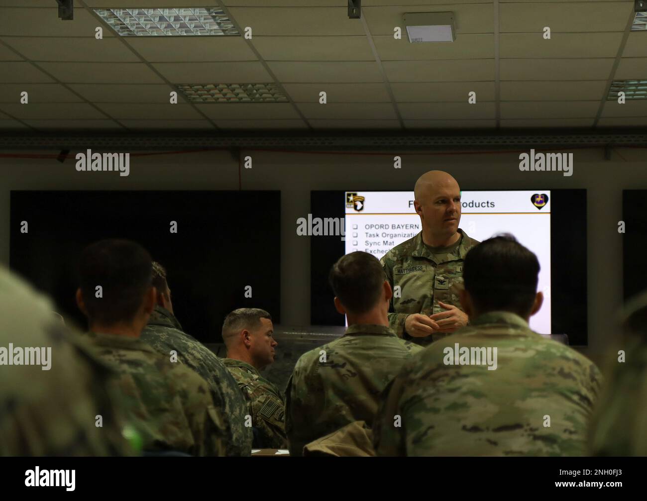 Col. Ed Matthaidess III, 2nd Brigade Combat Team commander, provides commander's guidance to ...