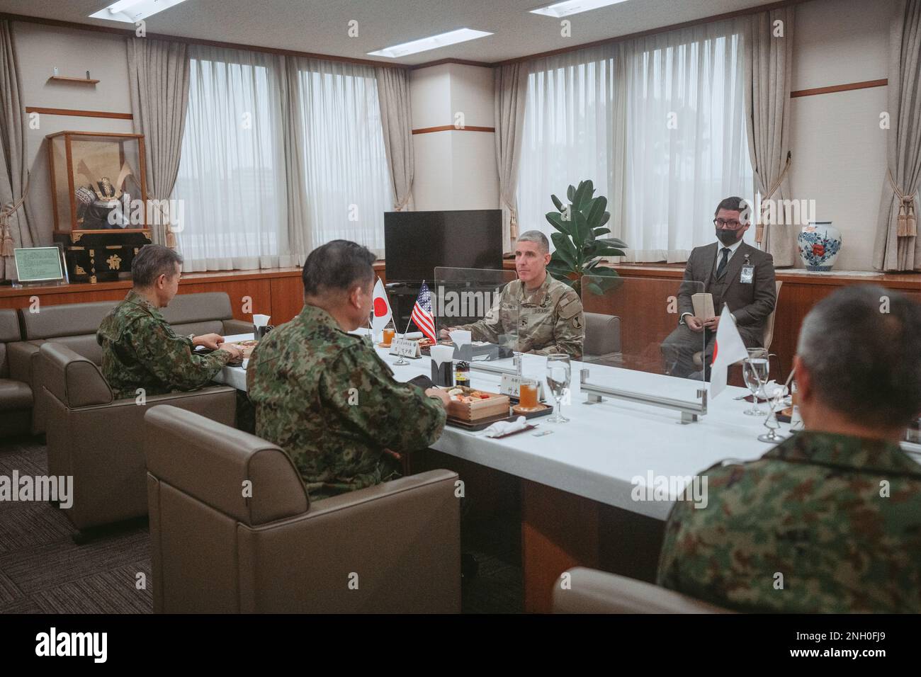 Lt. General Takemoto, Commanding General of the Japan Ground Self ...