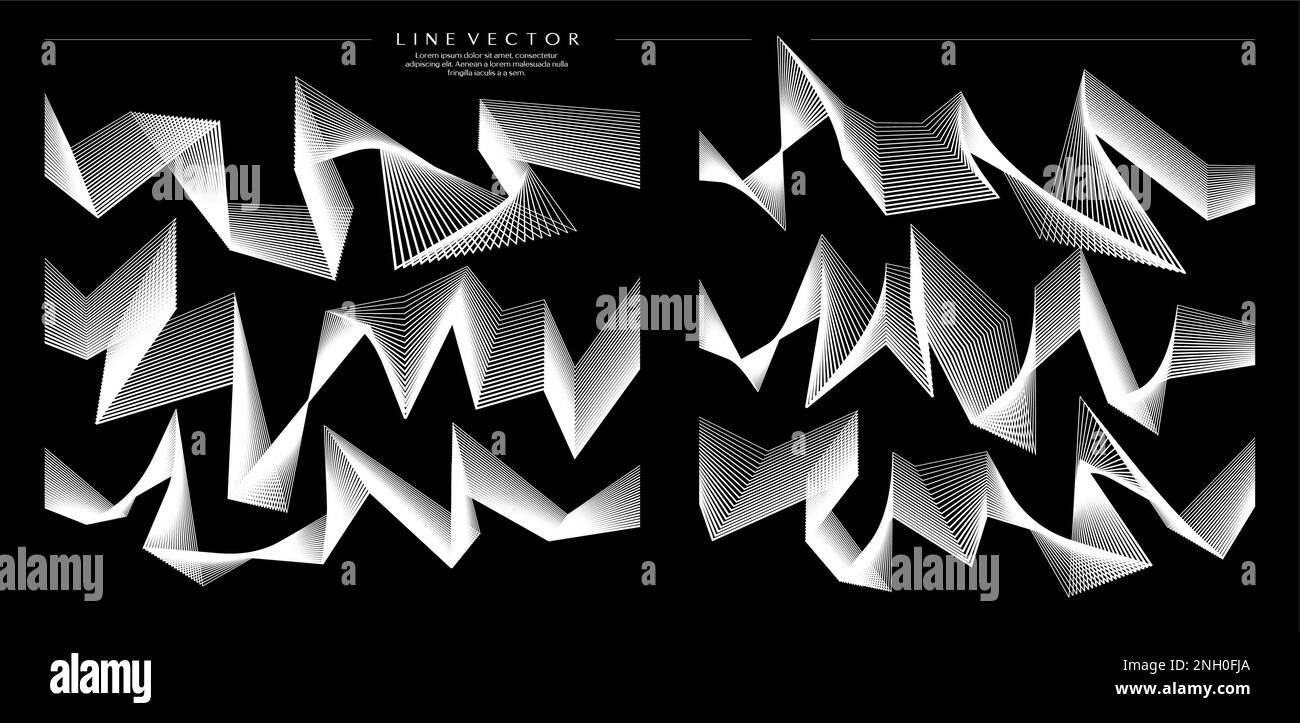 Modern Blend Line Abstract Design Template Set Technology Wave Lines Vector Stock Vector Image
