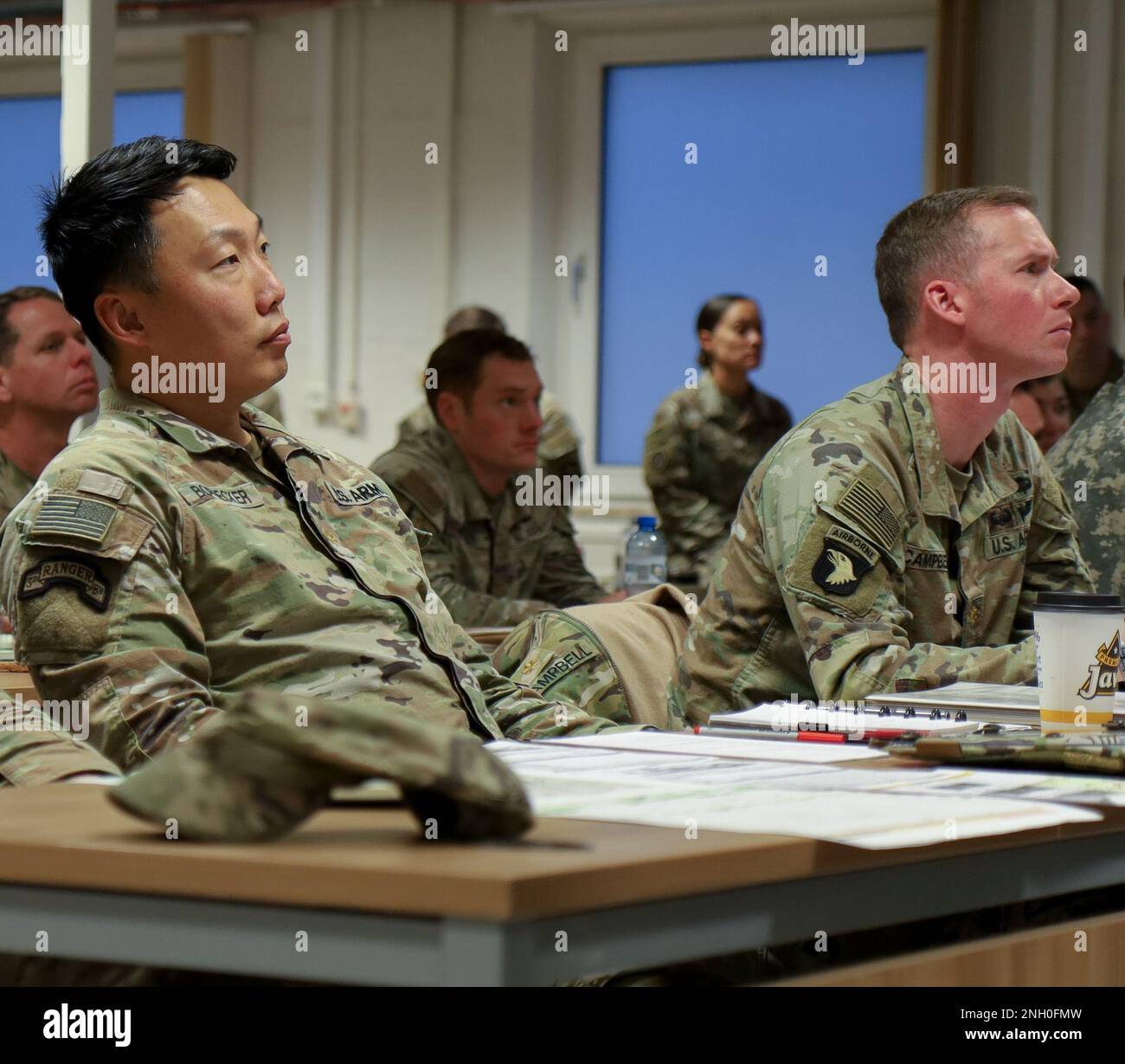 Maj. Alex Boedecker and Maj. Andrew Campbell, battalion executive ...
