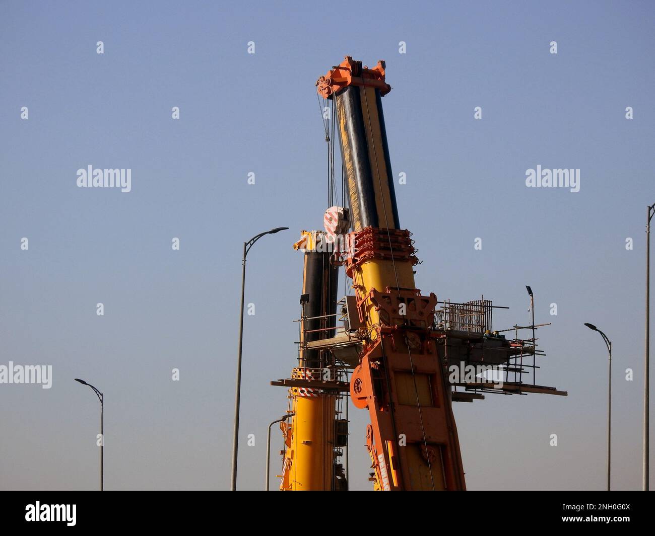 Cairo, Egypt, February 16 2023: Construction site of new Cairo monorail ...