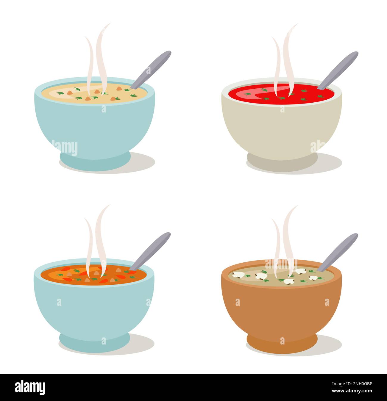Hot vegetable soup. vector illustration isolated Stock Vector Image ...