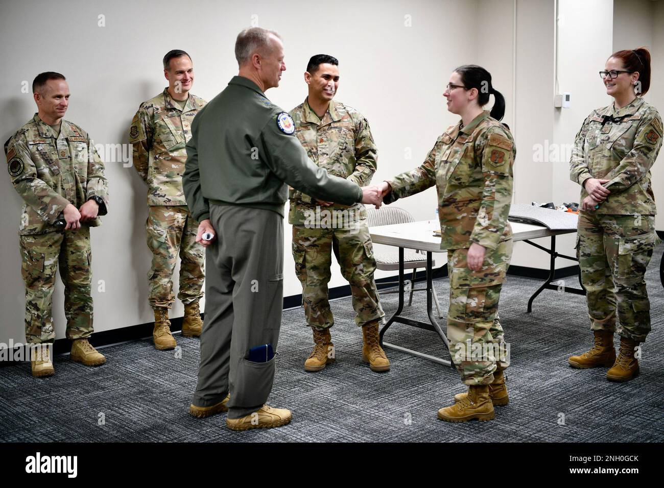 U.S. Air Force Gen. Mark Kelly, commander of Air Combat Command, coins ...