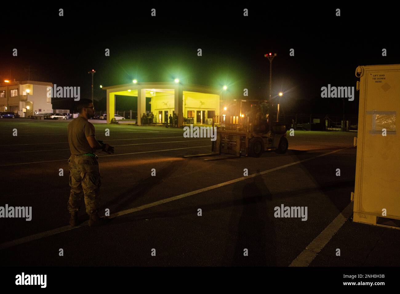 Senior Airman Seth Shealy, 18th Logistics Readiness Squadron ground ...