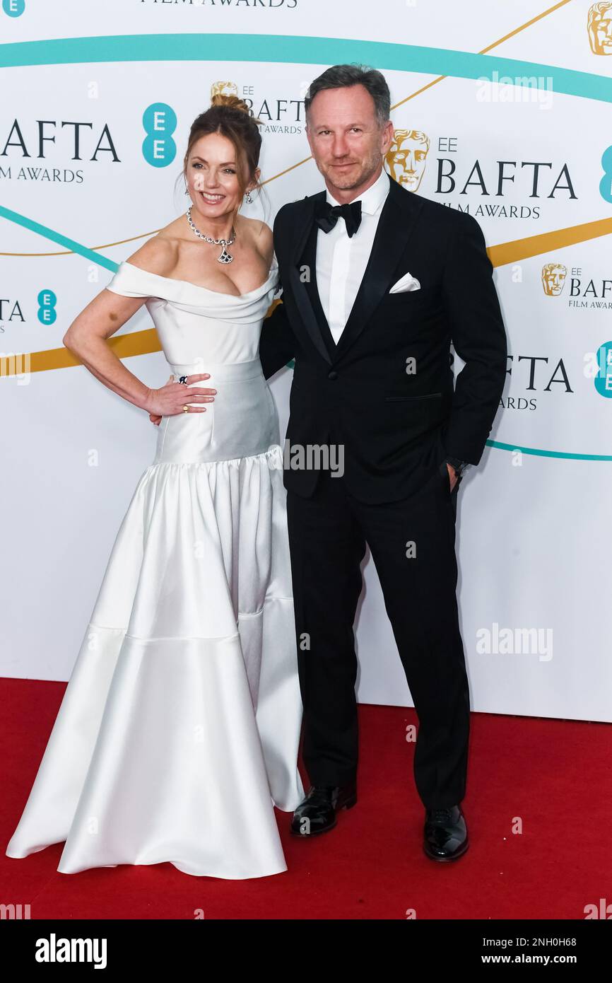 London, UK. 19th Feb, 2023. Geri Halliwell , Christian Horner EE BAFTA ...