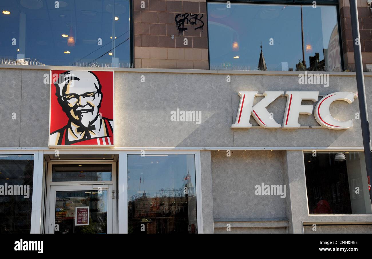 Copenhagen/Denmark 08.May 2018 KFC kentucky fried chichen fast food ...