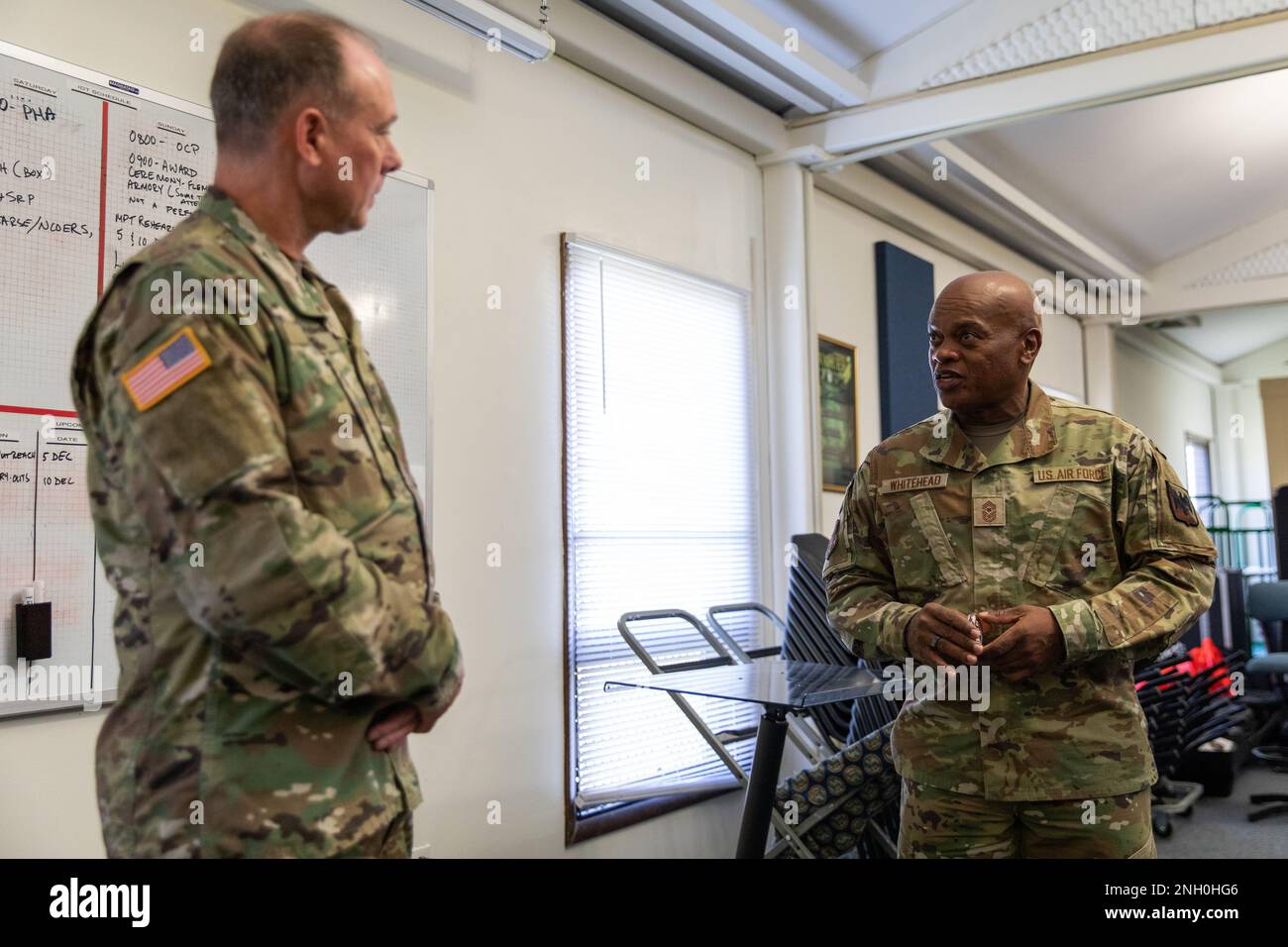 National Guard Senior Enlisted Advisor Tony Whitehead congratulates ...