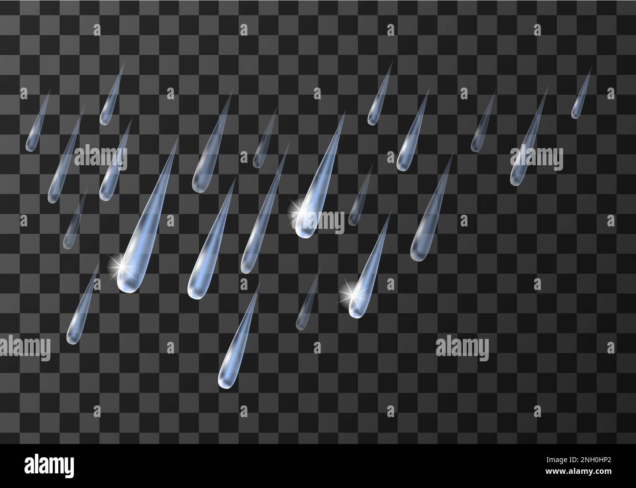 Rain weather meteo icon vector illustration. Realistic falling water ...