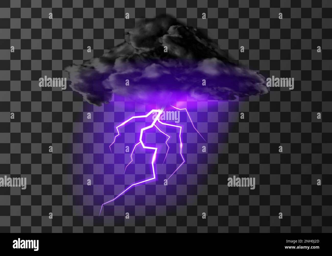 Thunderstorm cloud with lightning weather meteo icon realistic vector ...