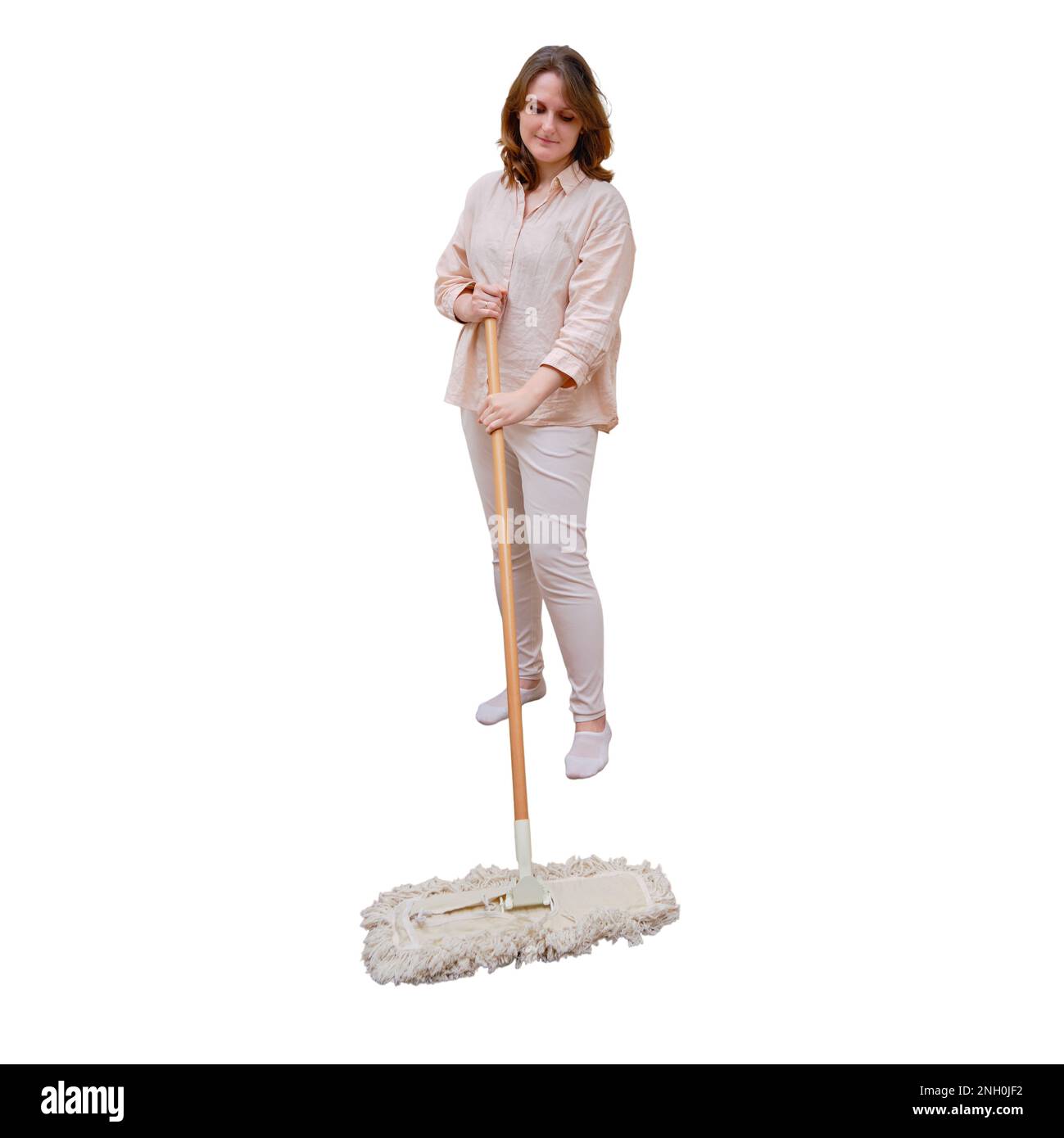 Modern mop on wooden floor Cut Out Stock Images & Pictures - Alamy