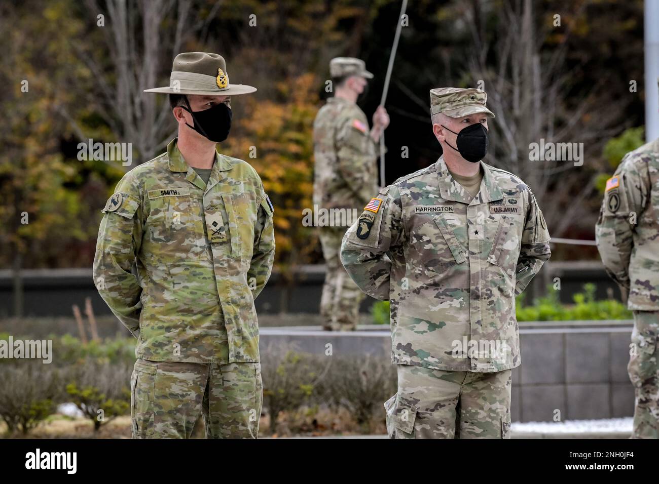 An opening ceremony is held for Exercise Yama Sakura 83 at Camp Asaka ...