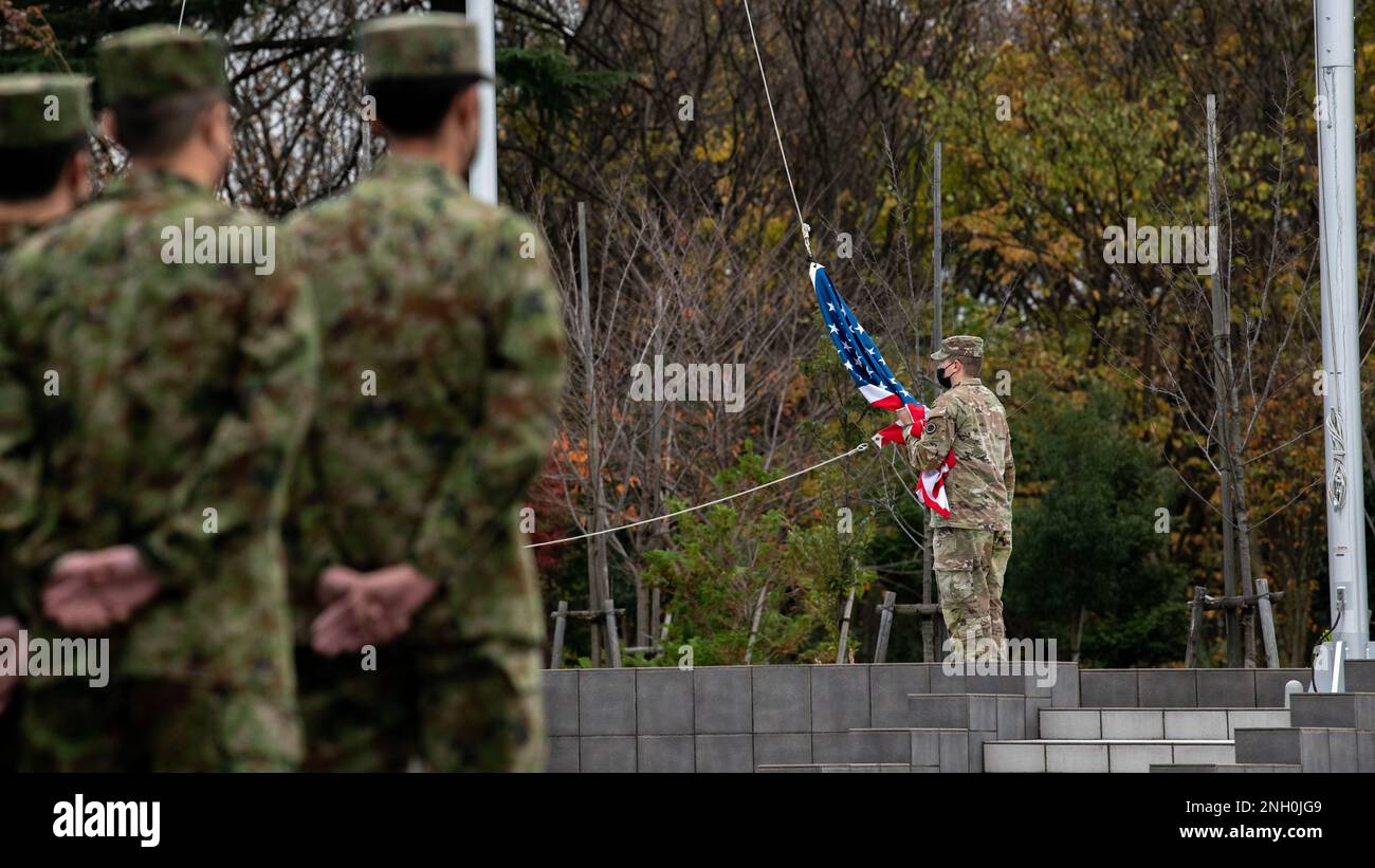 An opening ceremony is held for Exercise Yama Sakura 83 at Camp Asaka ...