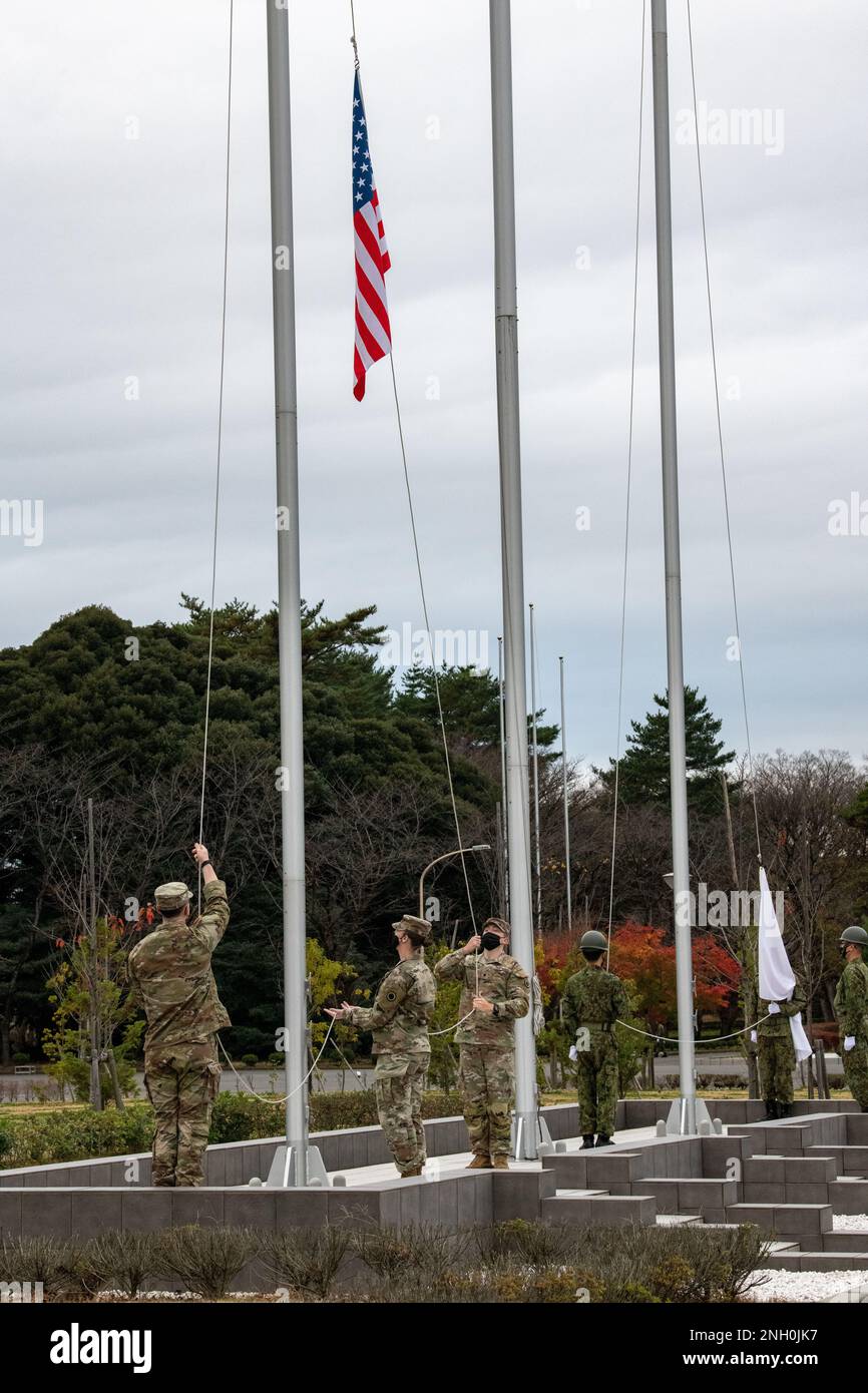 An opening ceremony is held for Exercise Yama Sakura 83 at Camp Asaka ...
