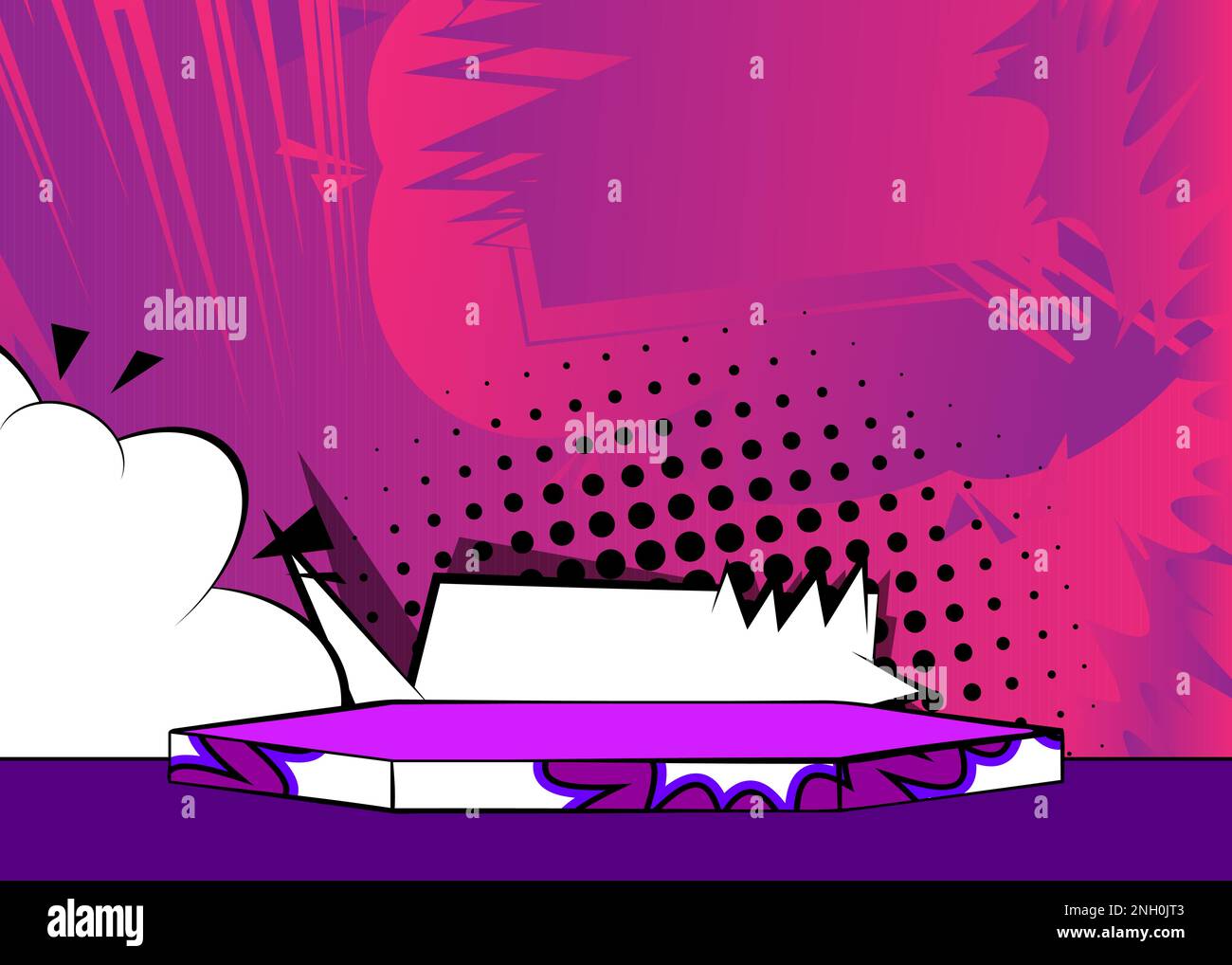 Comic Book Hexagonal Purple Product podium for mockup presentation ...
