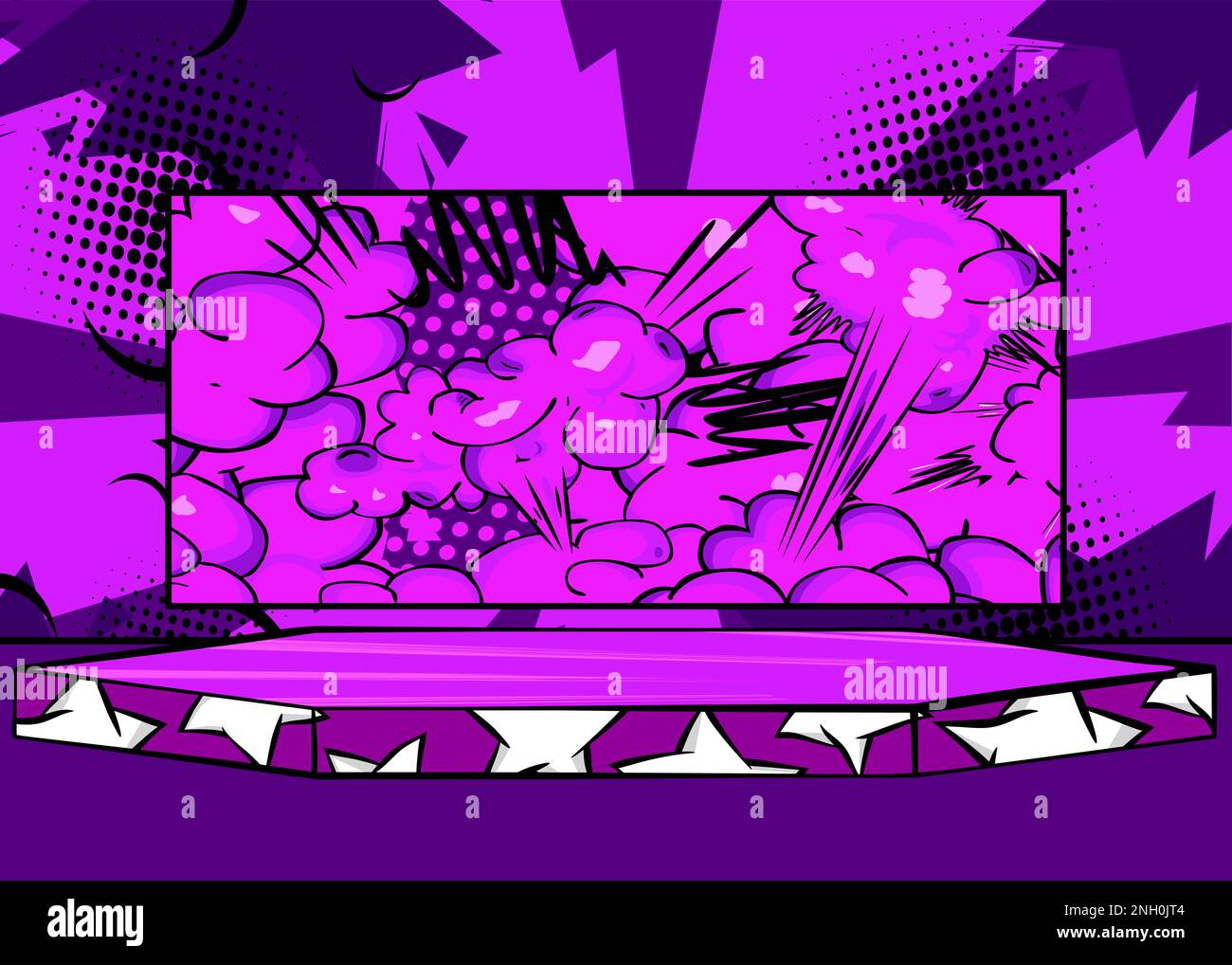 Comic Book Hexagonal Purple Product podium for mockup presentation ...