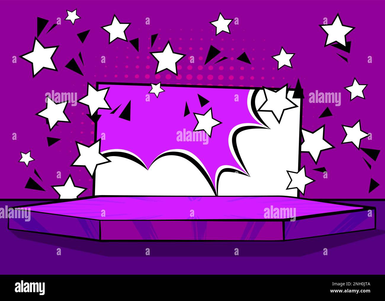 Comic Book Hexagonal Purple Product podium for mockup presentation ...