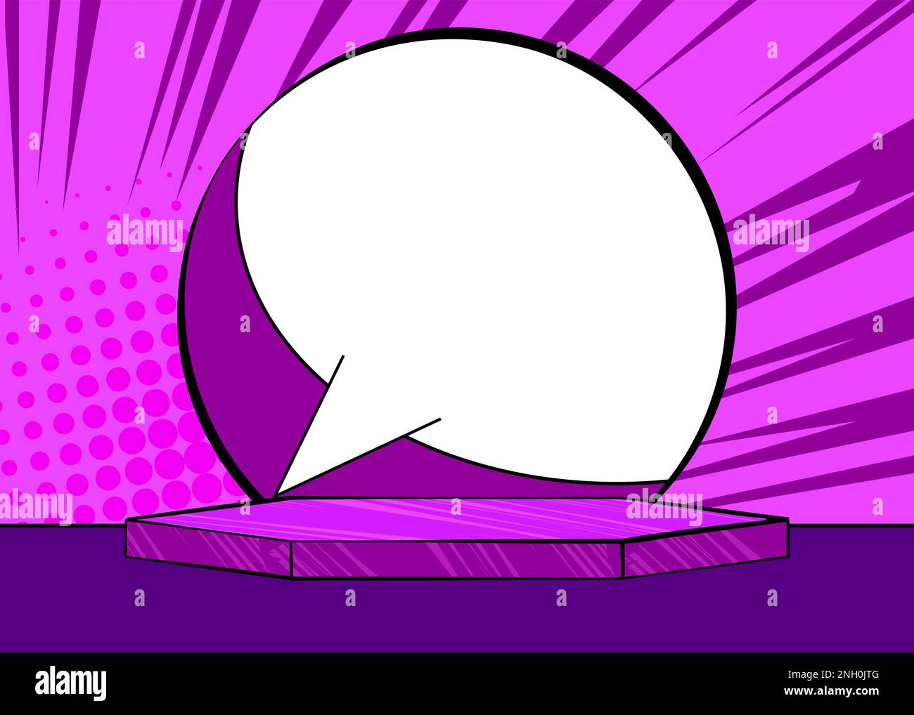 Comic Book Hexagonal Purple Product podium for mockup presentation ...