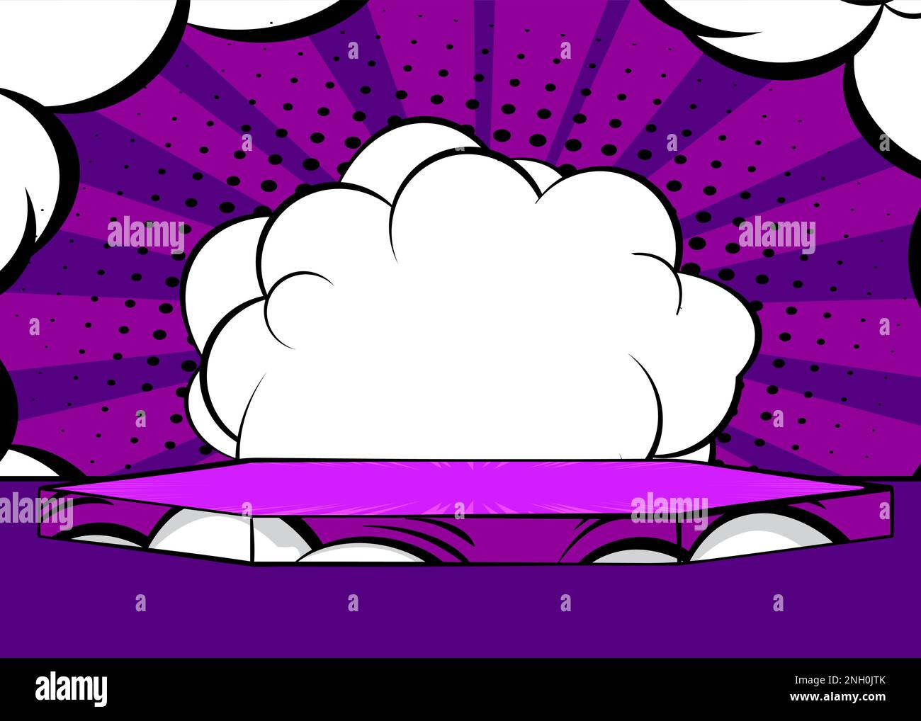 Comic Book Hexagonal Purple Product podium for mockup presentation ...