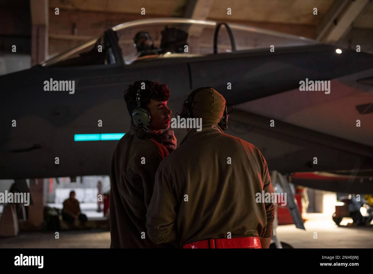 U.S. Air Force Airman Fallon McGinniss, left, and Airman 1st Class ...