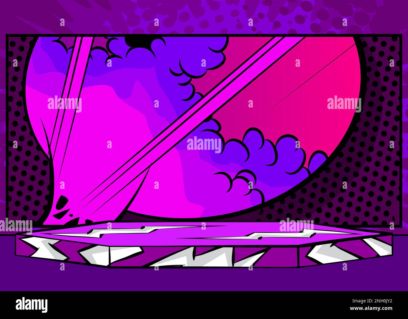 Comic Book Hexagonal Purple Product podium for mockup presentation ...