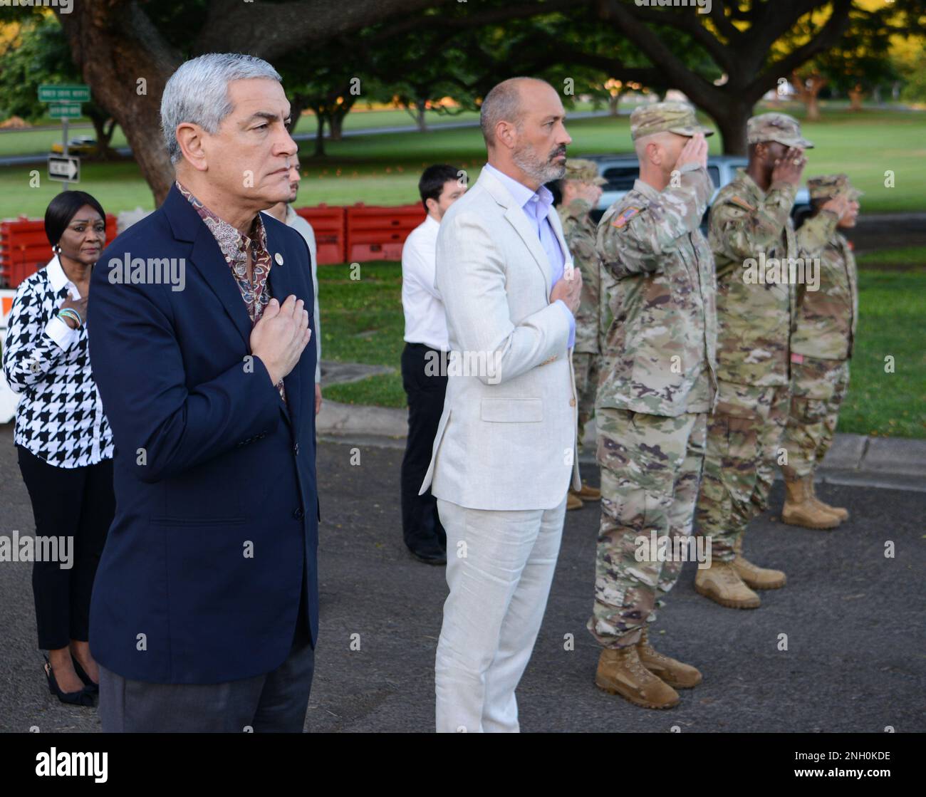 Kelly McKeague, Defense POW/MIA Accounting Agency (DPAA) Director, hold ...