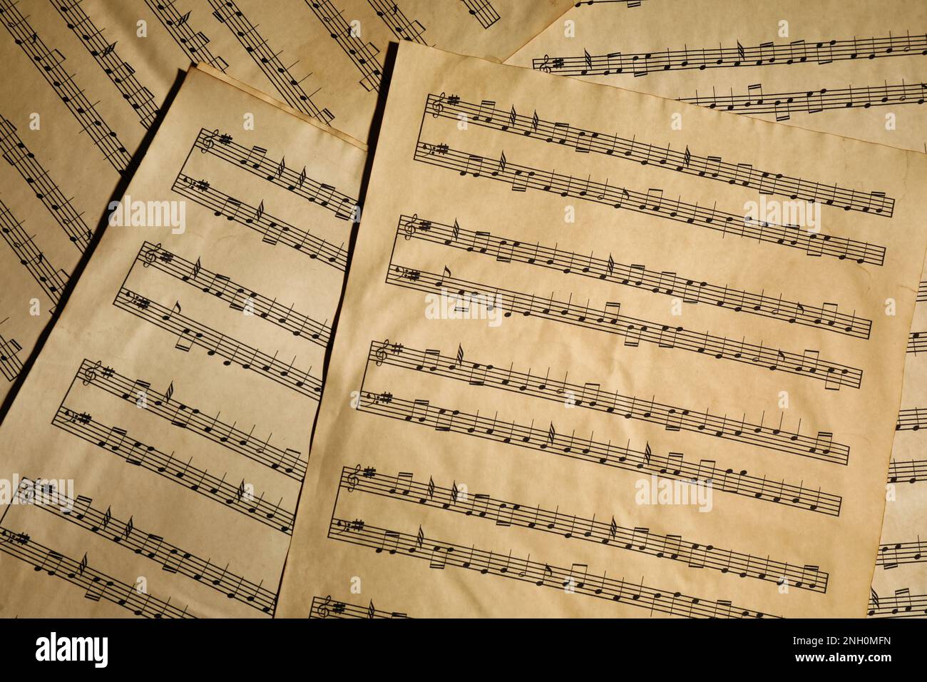 Many old note sheets as background, top view Stock Photo - Alamy
