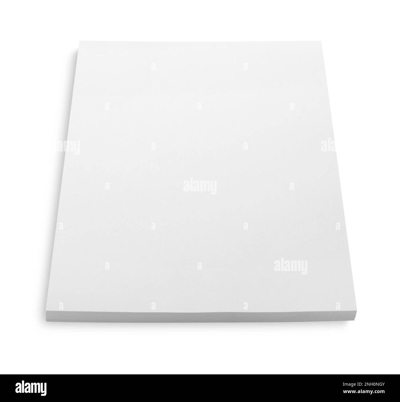 Stack of blank paper sheets for brochure isolated on white Stock Photo ...