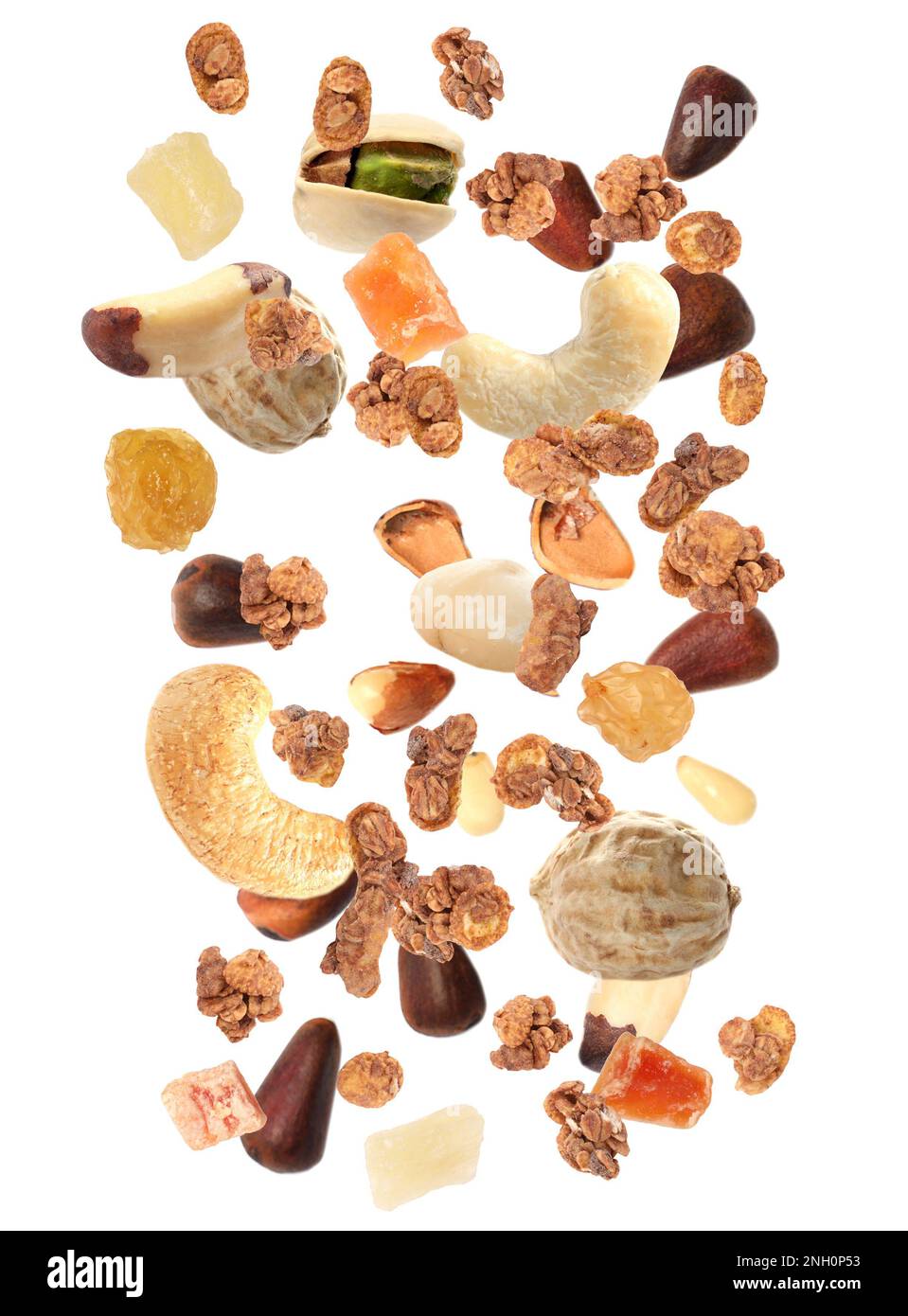 Dried fruits nuts and seed crunchy snack mix hi-res stock photography ...