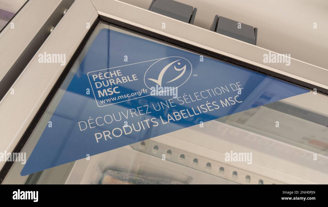 Msc seafood label hi-res stock photography and images - Alamy