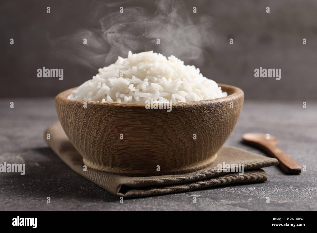 Hot white cooked rice steam hi-res stock photography and images - Alamy