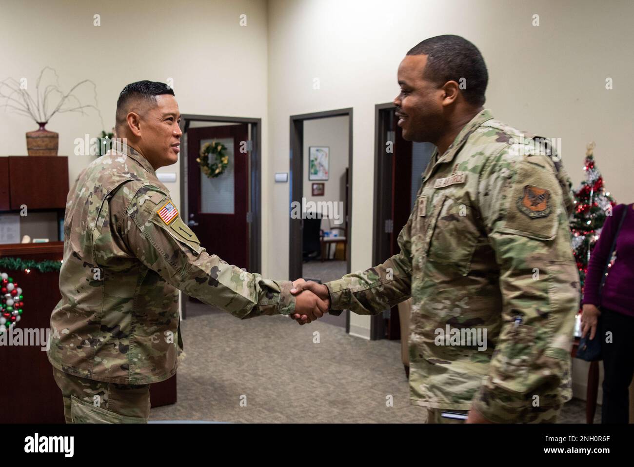 Army Col. Frankie Cochiaosue (Left), 733d Mission Support Group ...