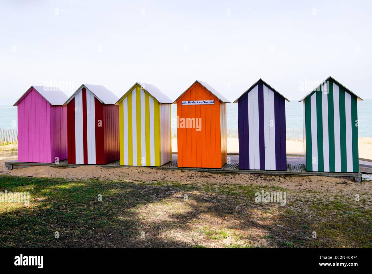 La Bree-les-Bains village bathing wooden cabin colors houses changing ...
