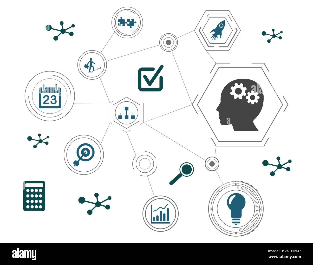 Concept of project management with connected icons Stock Photo - Alamy