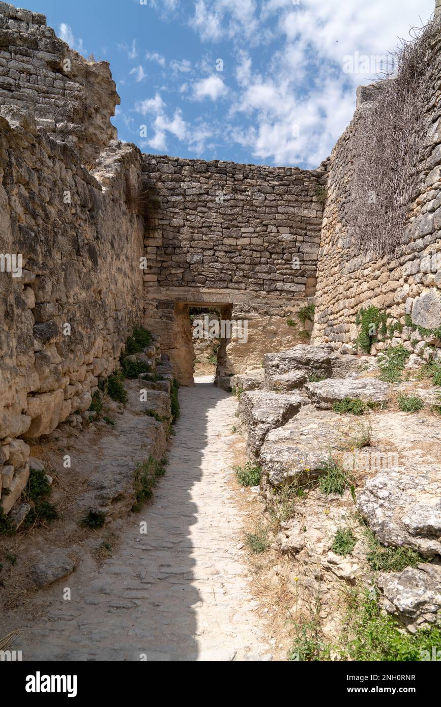 Lacoste village ancient alley in Provence Luberon France Stock Photo ...