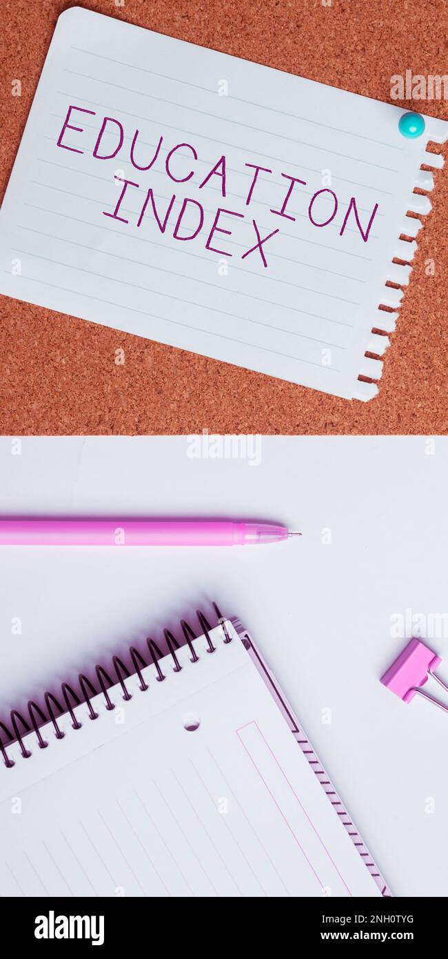 Handwriting text Education Index, Business showcase aiming to meet ...