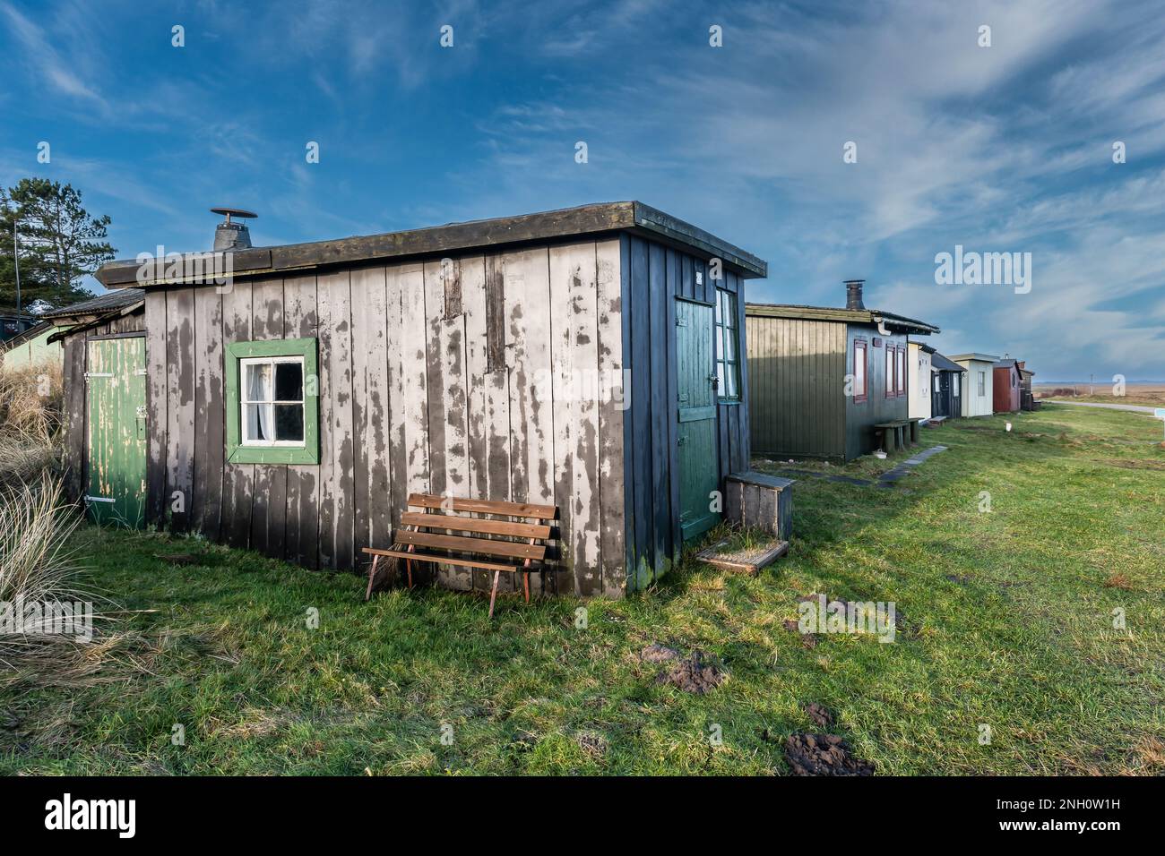 Tipperne nature reserve small fishing cottages and huts in a rural ...