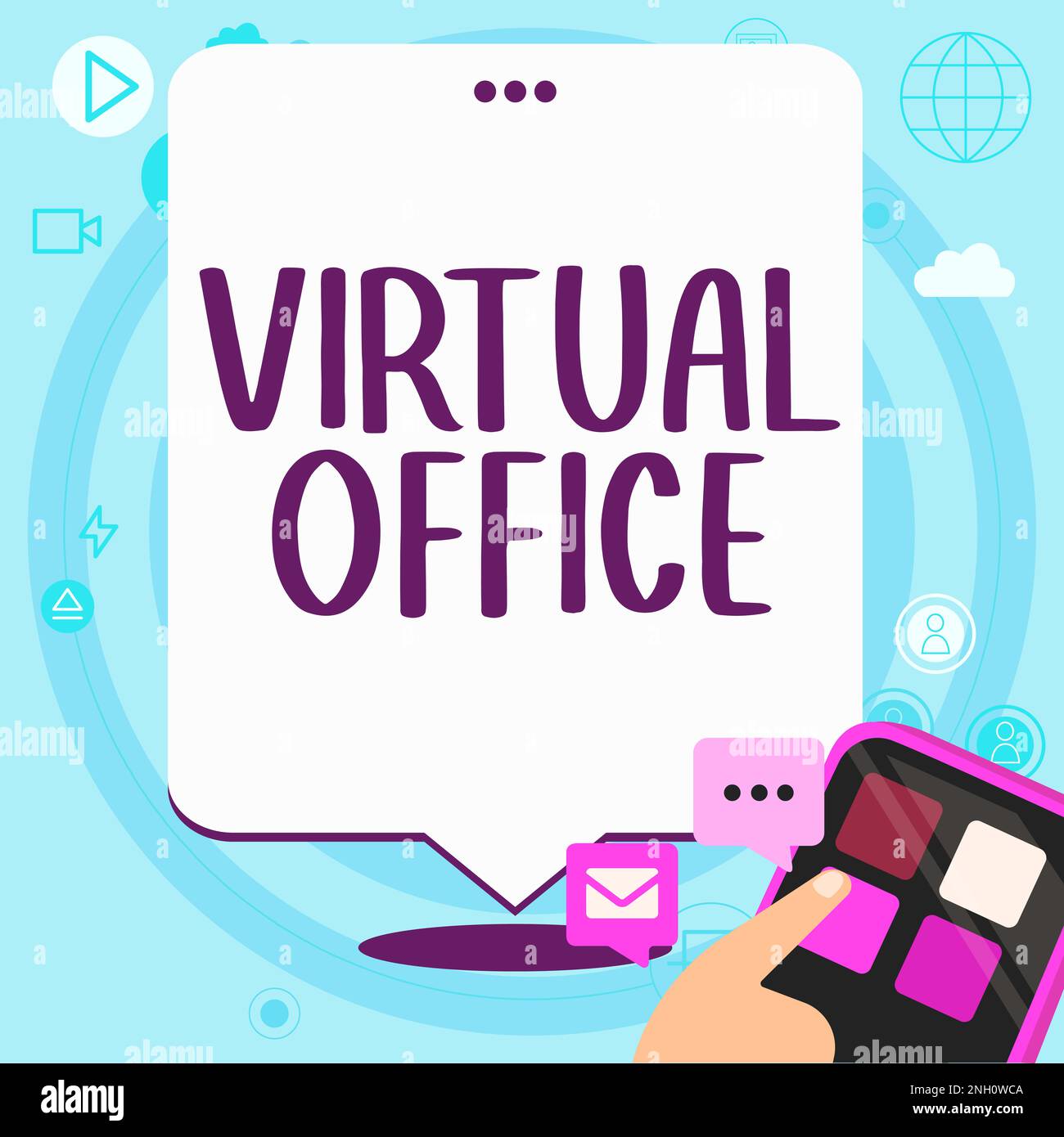 Inspiration showing sign Virtual Office, Business concept Mobile work ...