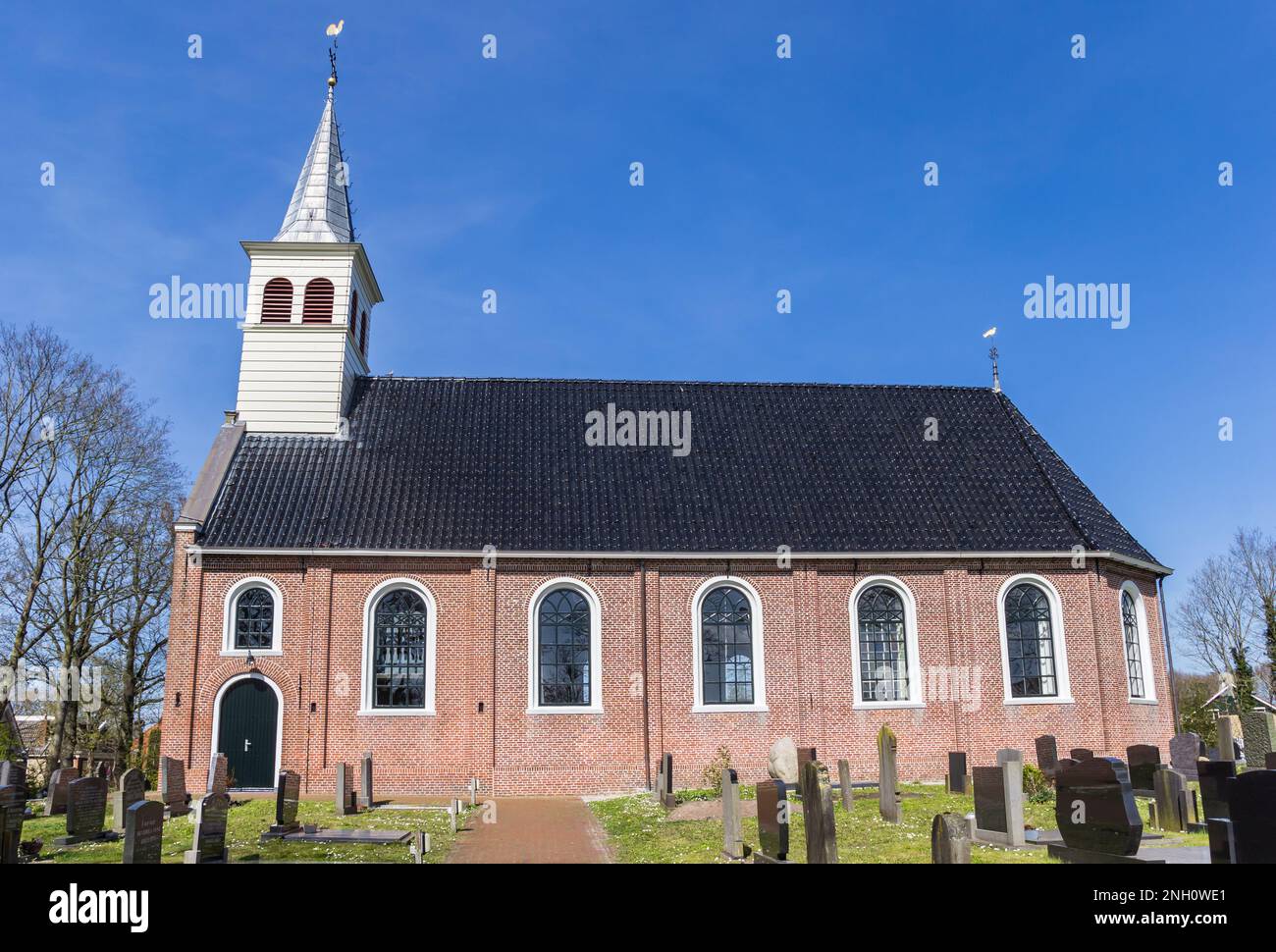 Historic church and graveyard in Oudemirdum, Netherlands Stock Photo ...