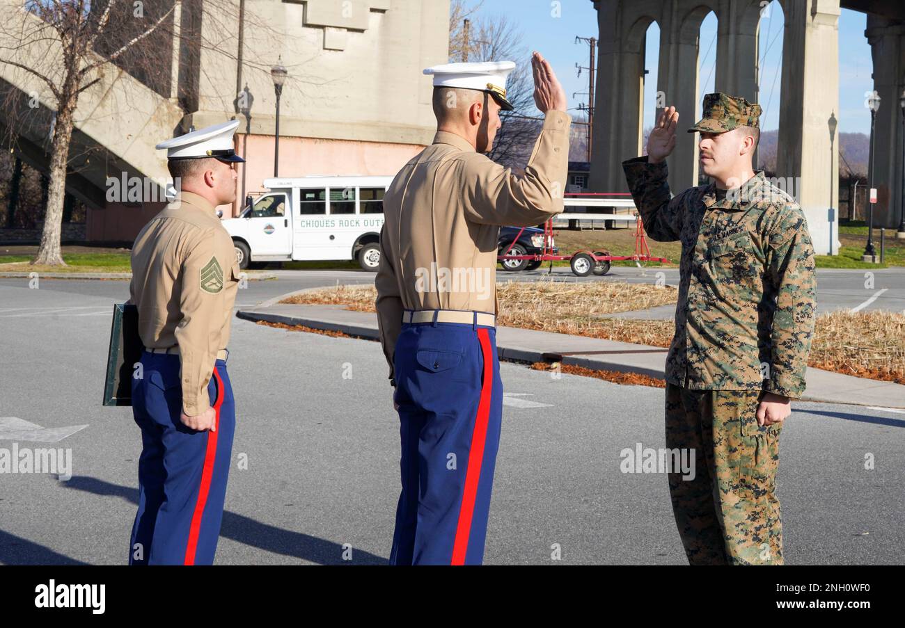 U.S. Marine Corps Staff Sgt. Dustin Jeardoe, a canvassing recruiter with Recruiting Substation ...