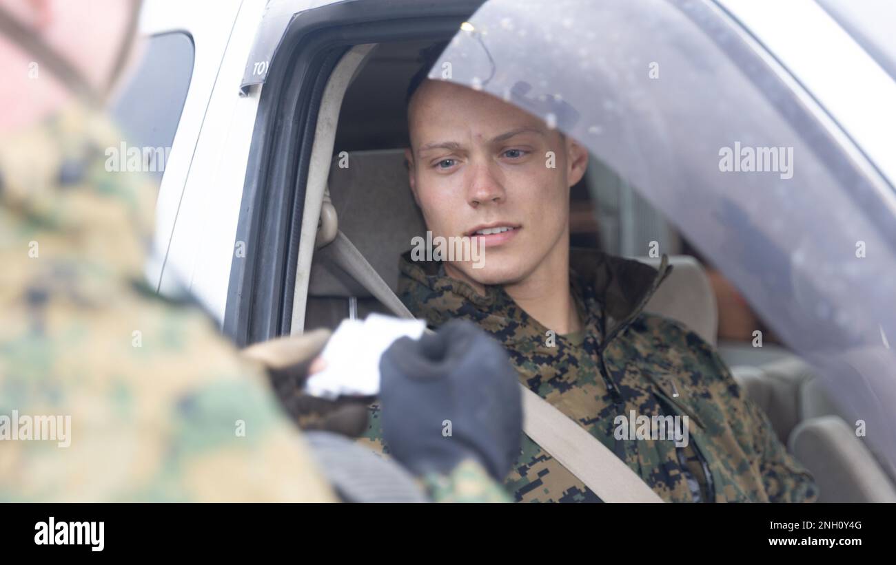 U.S. Marines Corps 1st Lt. Matthew Tremblay, a control officer, with ...