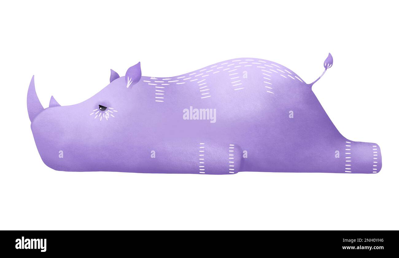 Nice lazy rhino. Rhinoceros isolated on white background Stock Photo ...