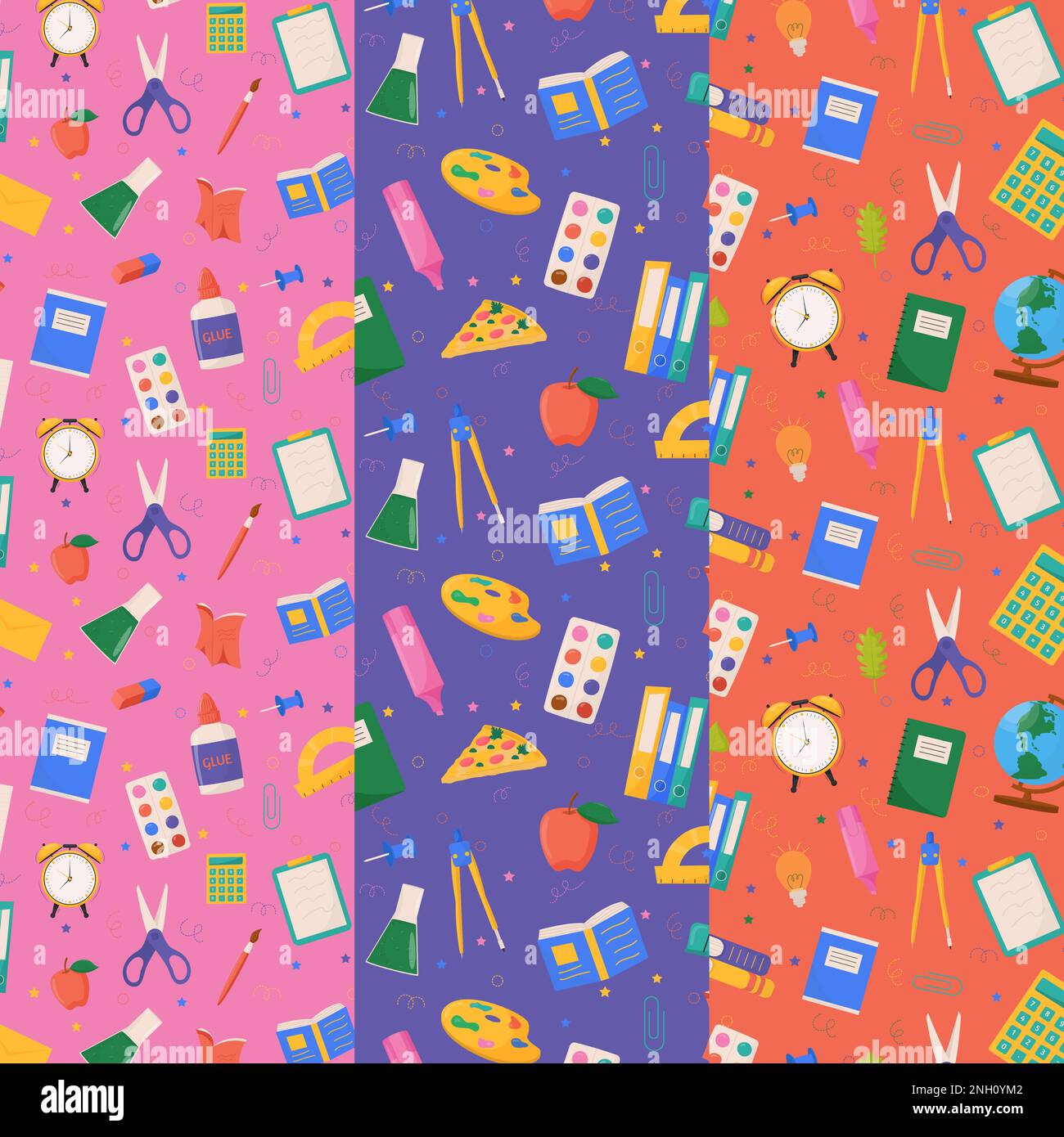 Set of school and education related objects seamless pattern. Vector ...