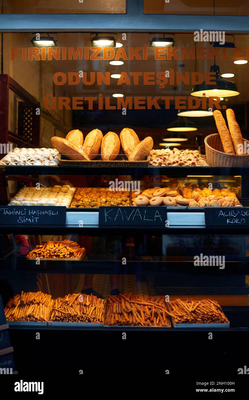 A shop window selling fresh bread in Istanbul Stock Photo - Alamy