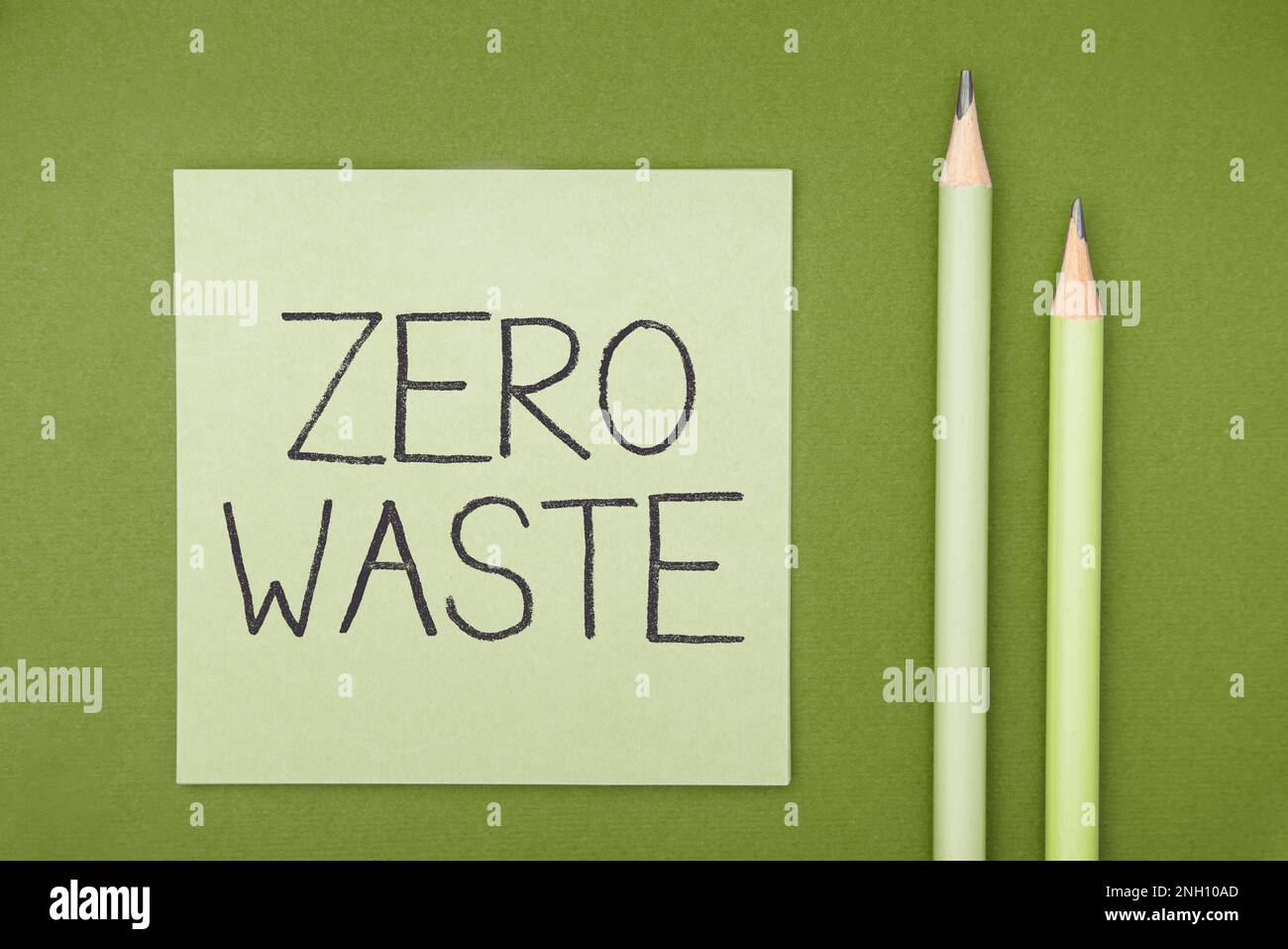 Conceptual caption Zero Waste, Word for industrial responsibility includes composting, recycling ...