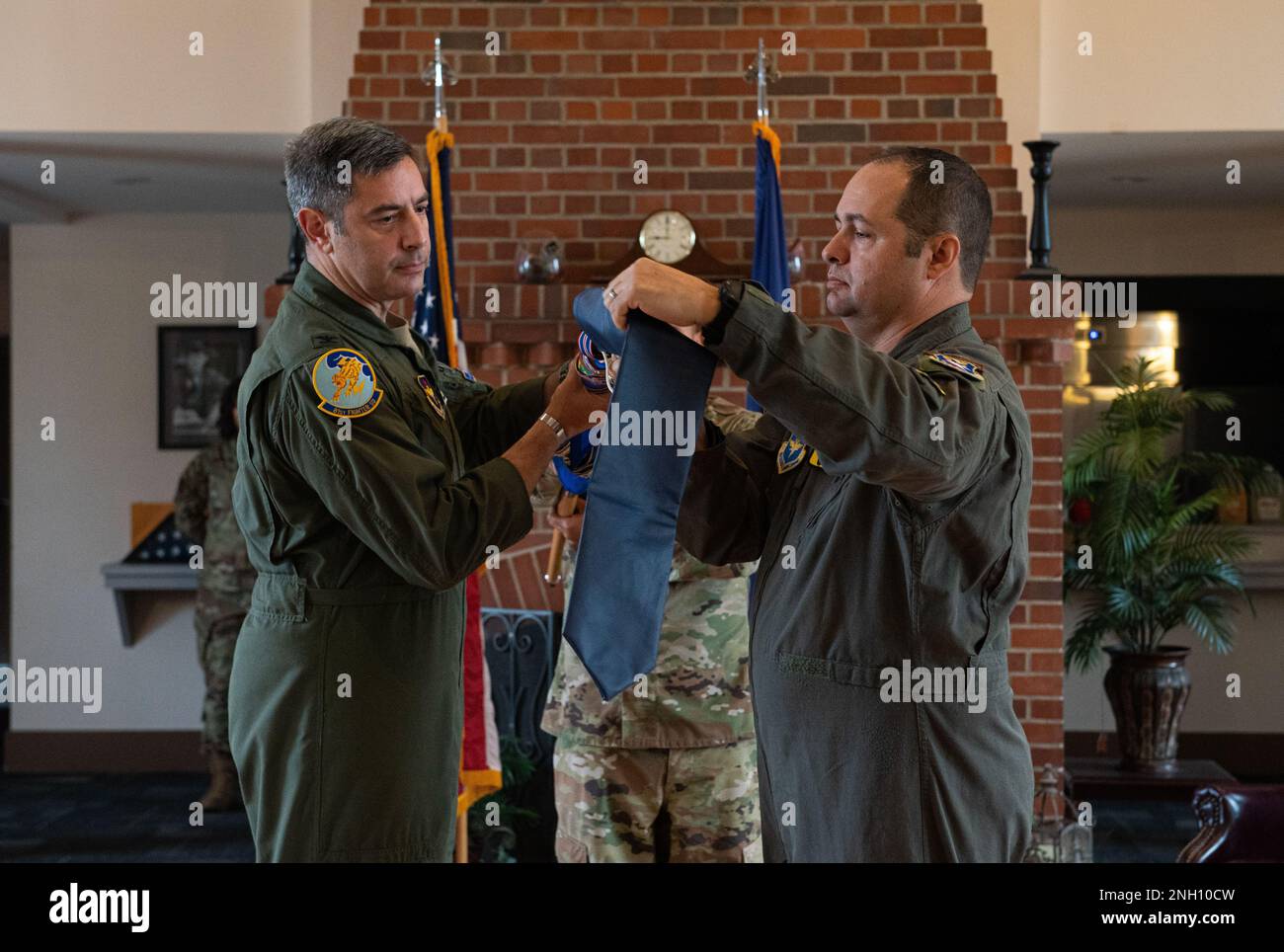 U.S. Air Force Col. Alexander Heyman, left, 14th Operations Group ...